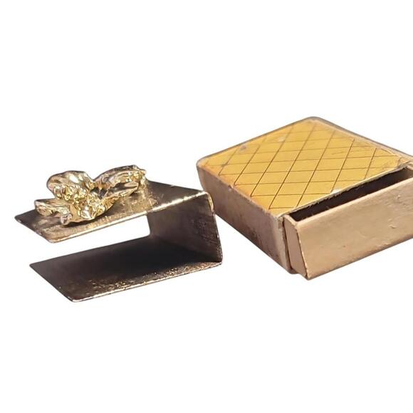 Other | Vintage Elegant Goldplated Matchbox Holder With Floral Design ...